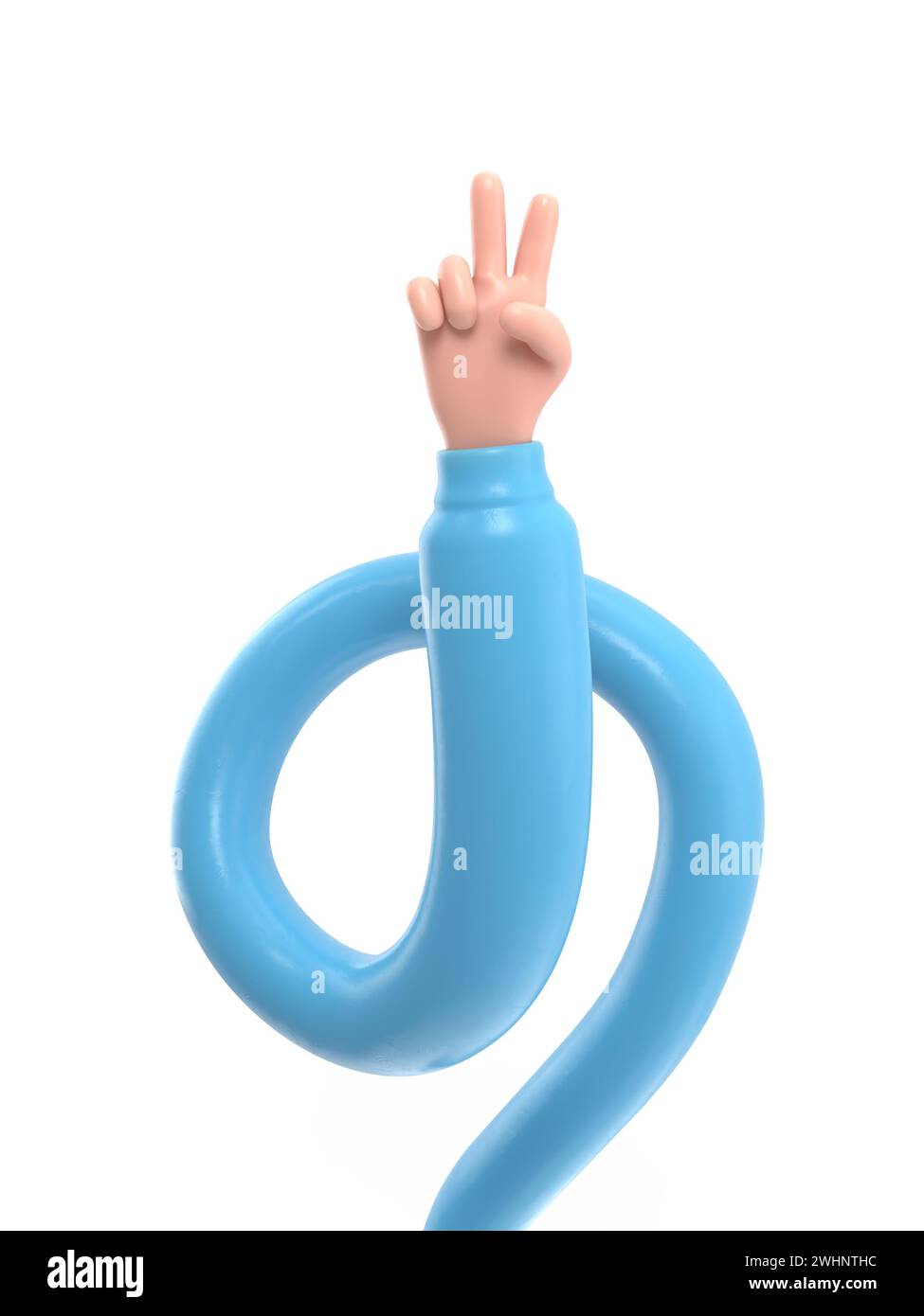Cartoon Gesture Icon Mockup. Two fingers social icon. Cartoon character ...