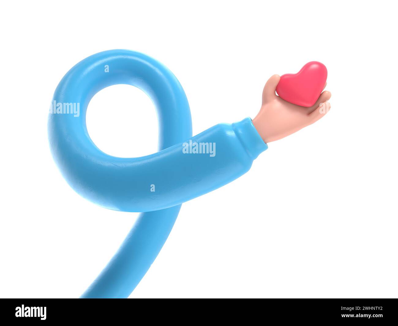 Cartoon Gesture Icon Mockup.Charity concept. Donator holding heart in ...