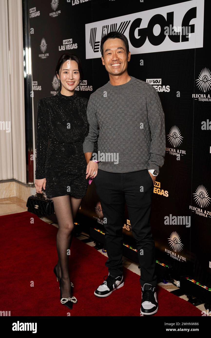 Captain Kevin Na of Iron Heads GC and Julianne Na pose for a photo ...