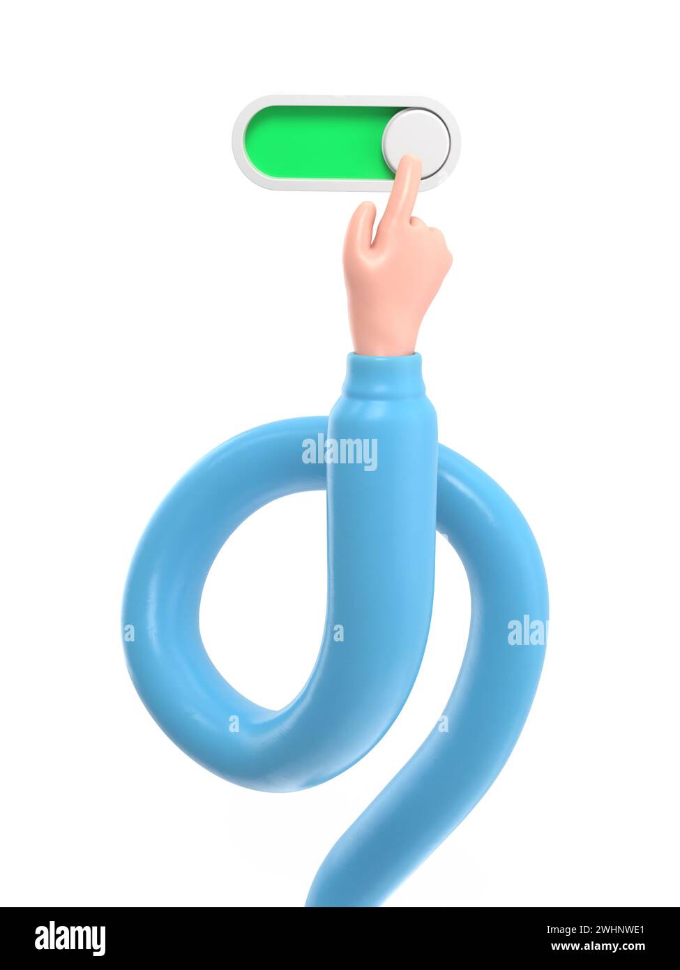 Cartoon Gesture Icon Mockup.3d render,cartoon character hand activating ...
