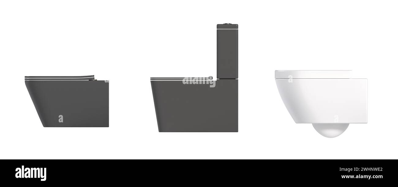 Lavatory pan isolated on a white background, bidet, 3D illustration ...