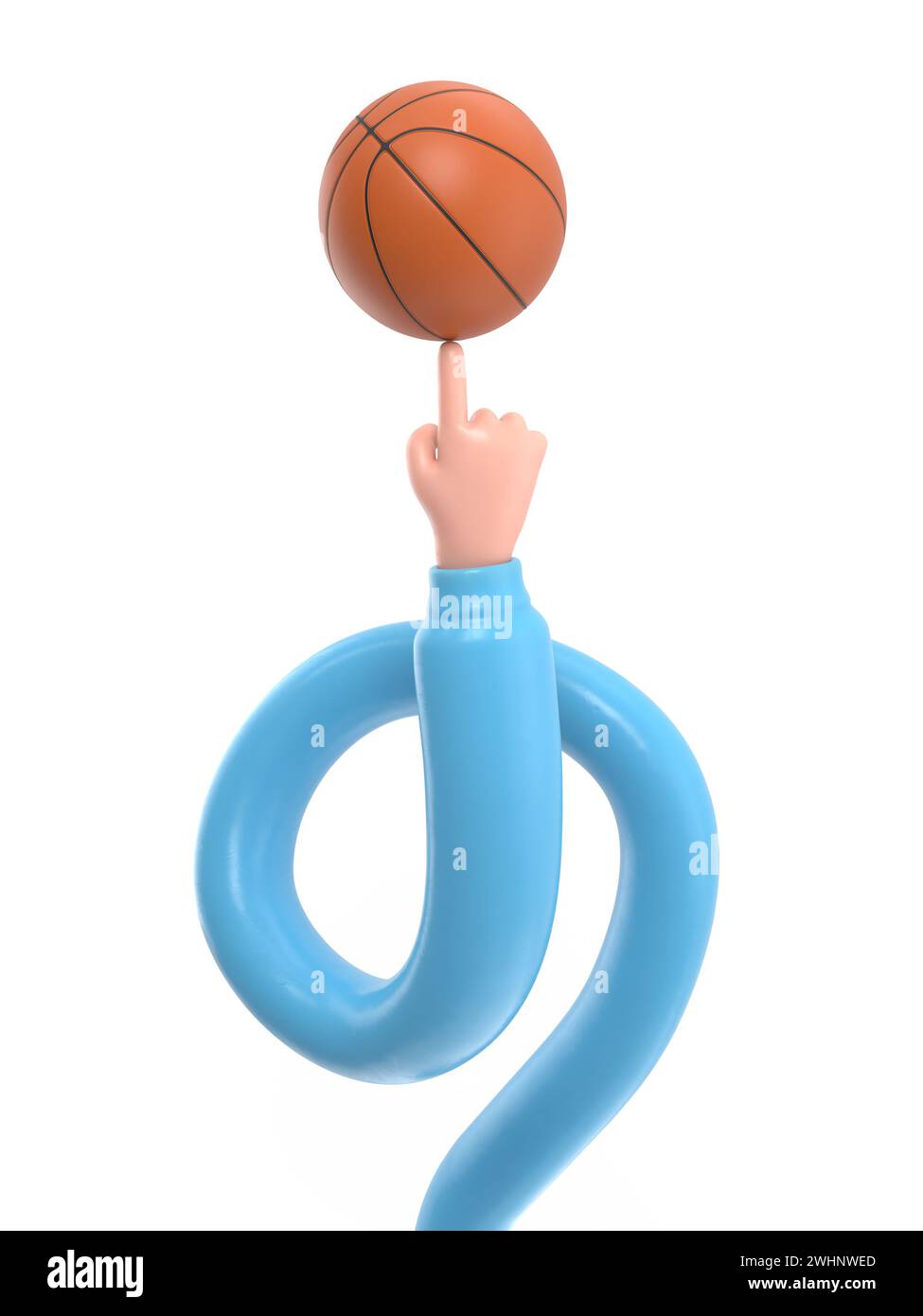 Cartoon Gesture Icon Mockup.3d businessman's hand is spinning a ...