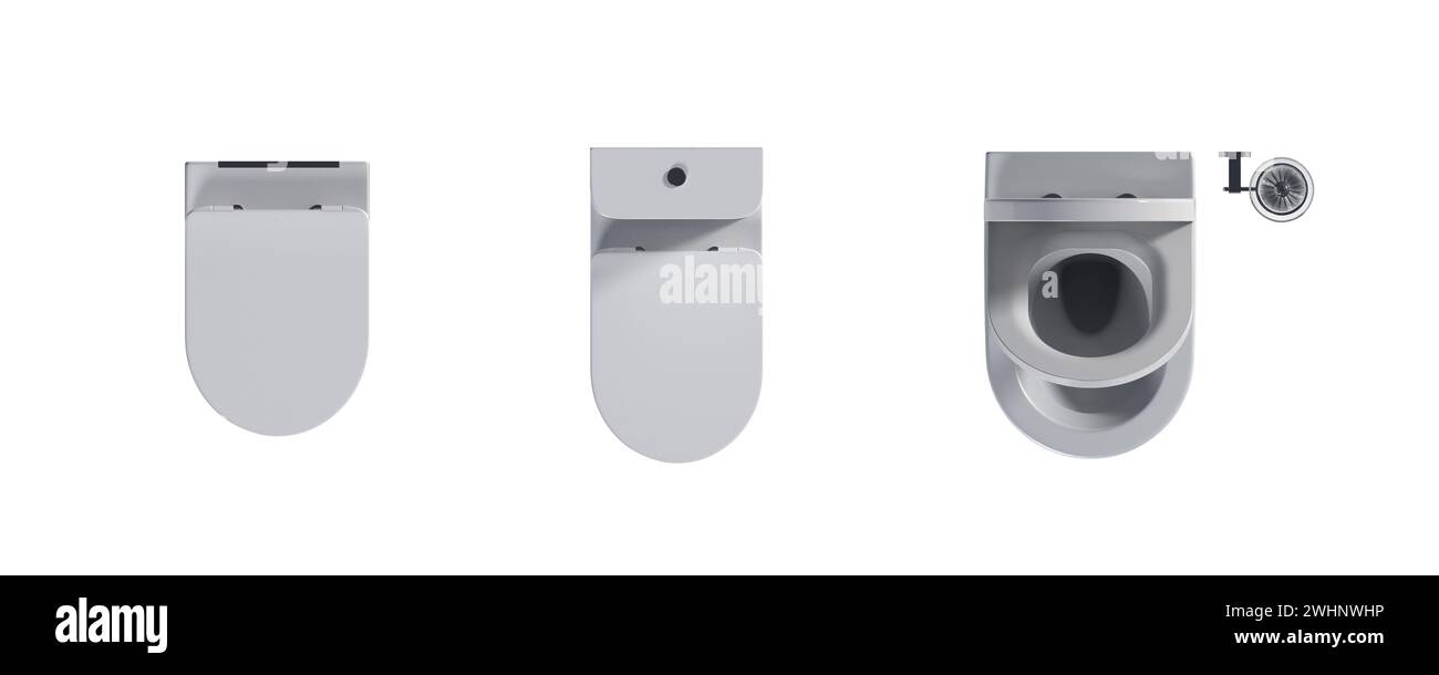 Lavatory pan isolated on a white background, bidet, 3D illustration ...