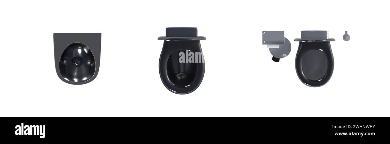 Lavatory pan isolated on a white background, bidet, 3D illustration ...