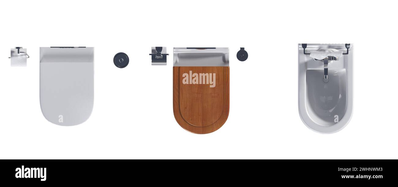 Lavatory pan isolated on a white background, bidet, 3D illustration ...