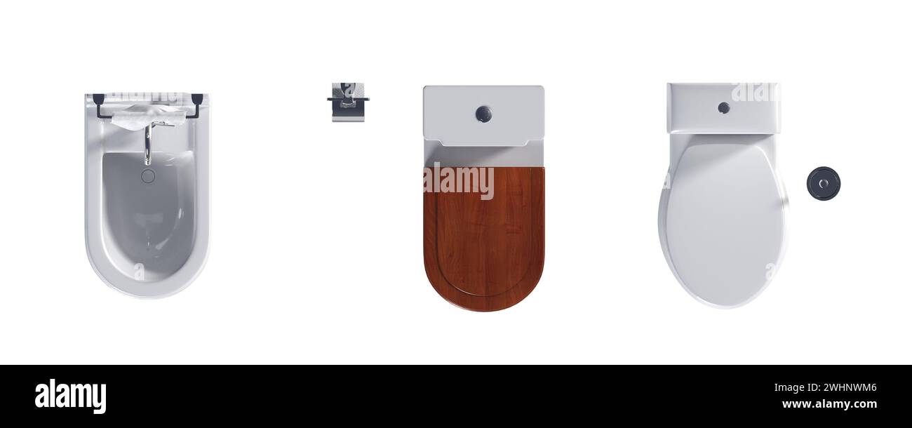 Lavatory pan isolated on a white background, bidet, 3D illustration ...