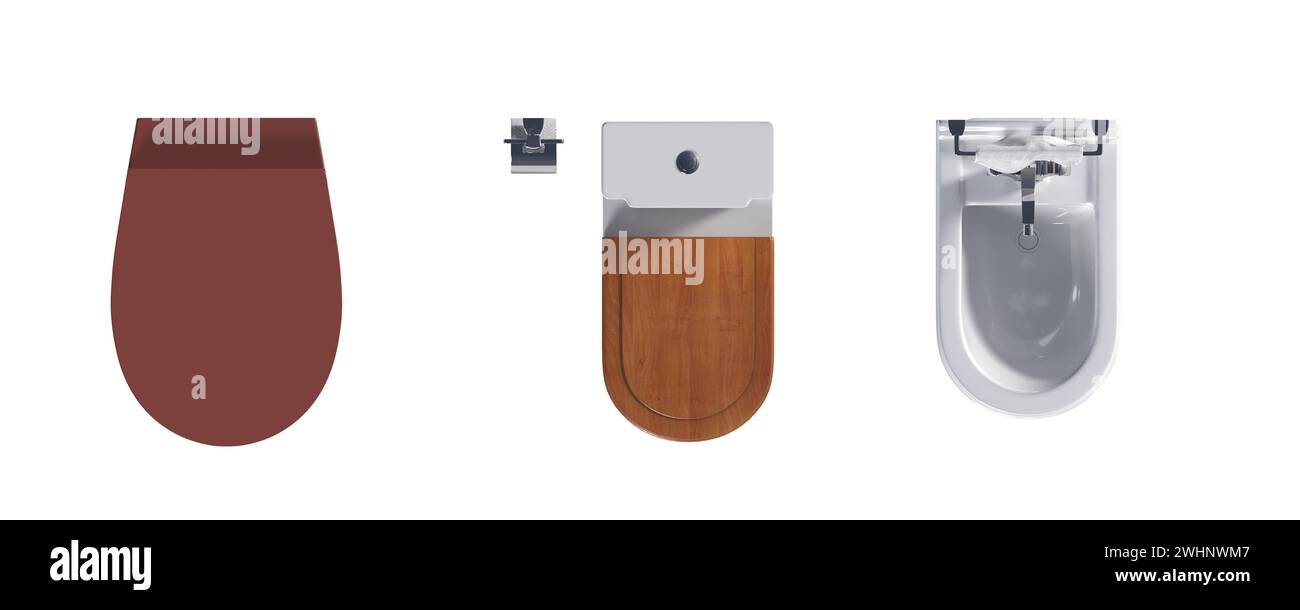 Lavatory pan isolated on a white background, bidet, 3D illustration ...