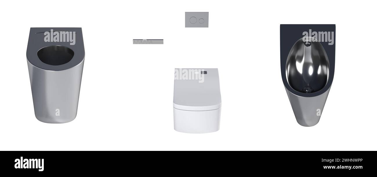 Lavatory pan isolated on a white background, bidet, 3D illustration ...