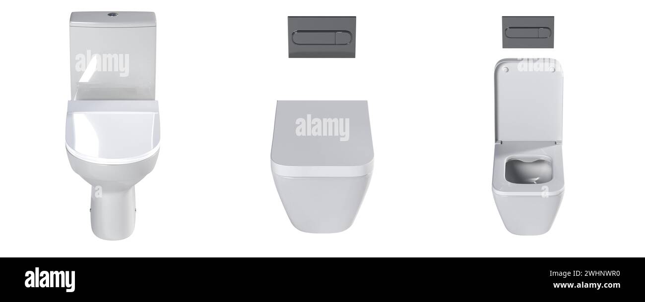 Lavatory pan isolated on a white background, bidet, 3D illustration ...