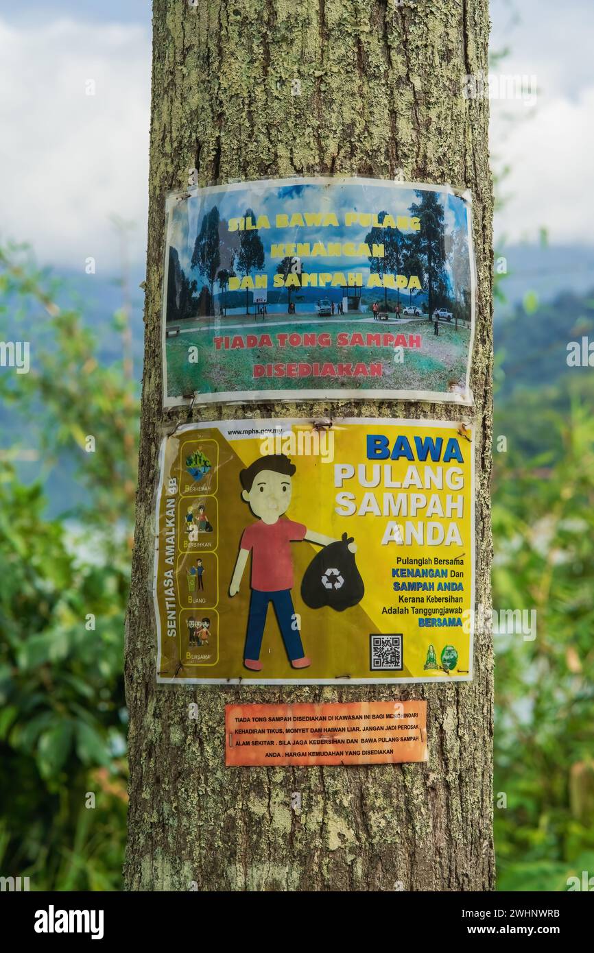 Colourful posters sign with message keep this area beautiful, bring ...