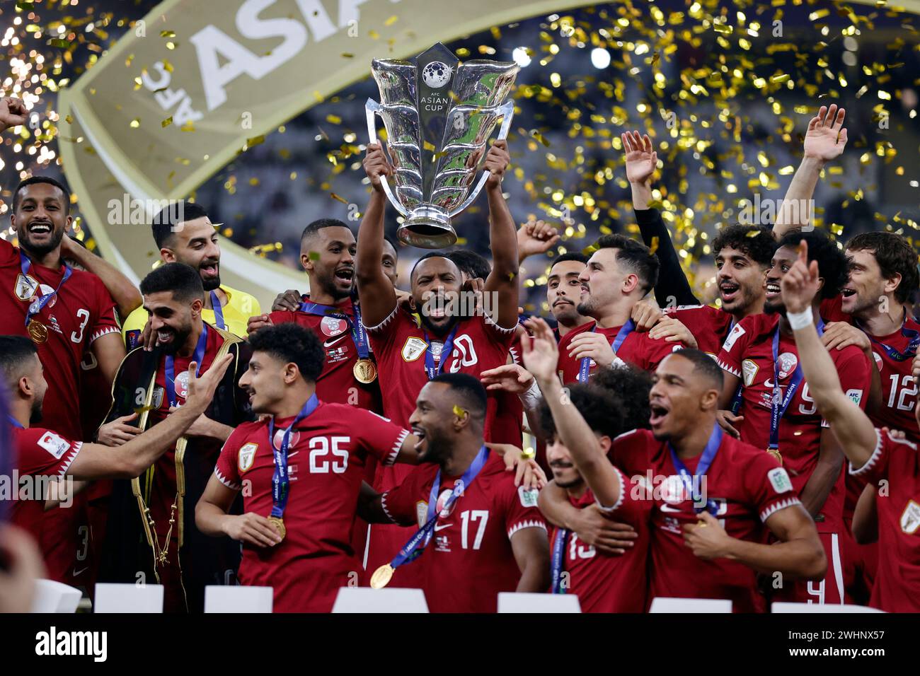 Lusail, Qatar. 10th Feb, 2024. Ahmed Fathy Abdoulla (QAT), Qatar team group Football/Soccer ...