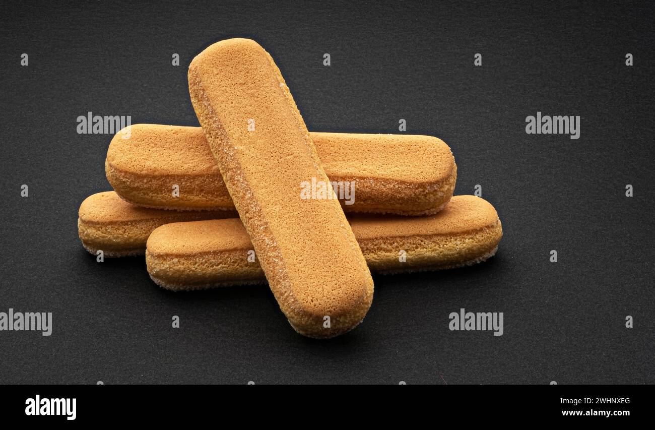 Biscuits black background hi-res stock photography and images - Alamy