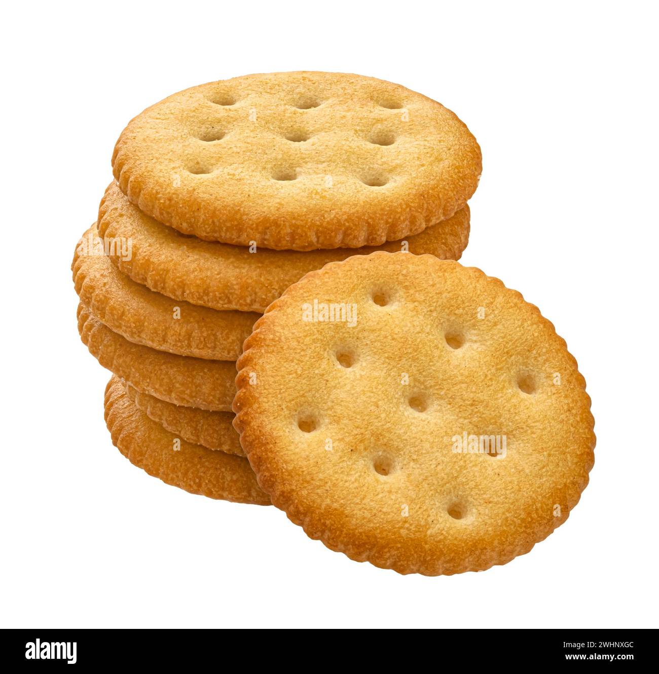 Round cracker isolated on white background , full depth of field Stock ...