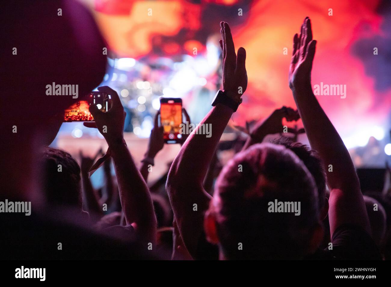 Happy crowd at concert hi-res stock photography and images - Alamy