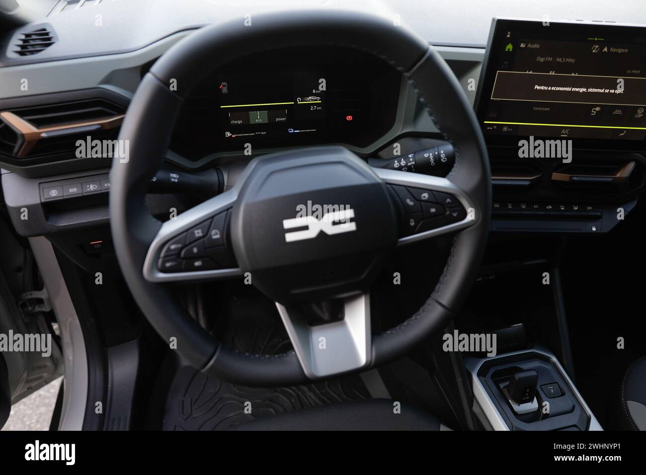 Mioveni, Romania - February 7, 2024: Interior of the new Dacia Duster ...