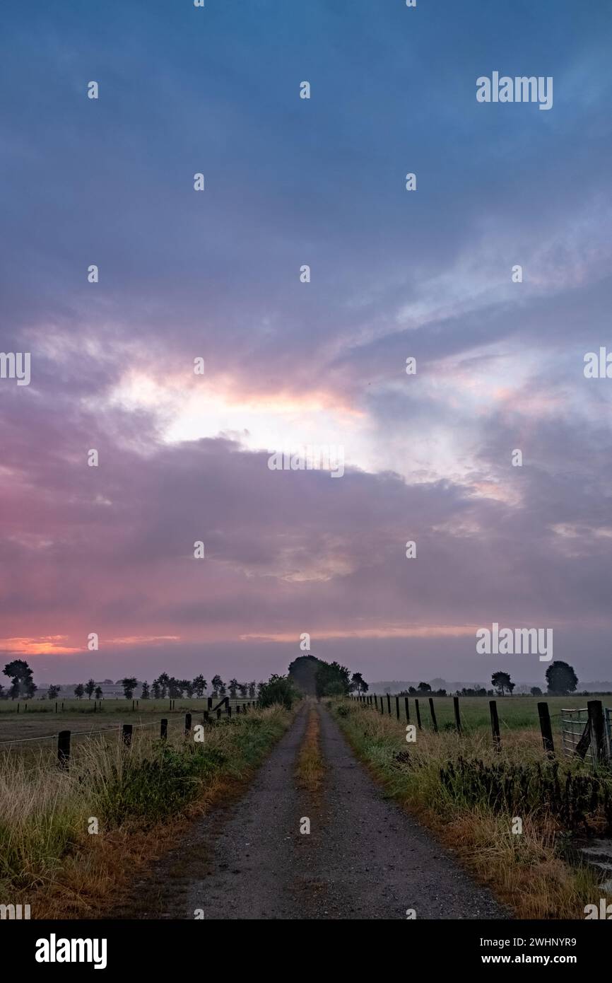 Aerial panorama view scene romantic pink sky on sunrise over a natural ...