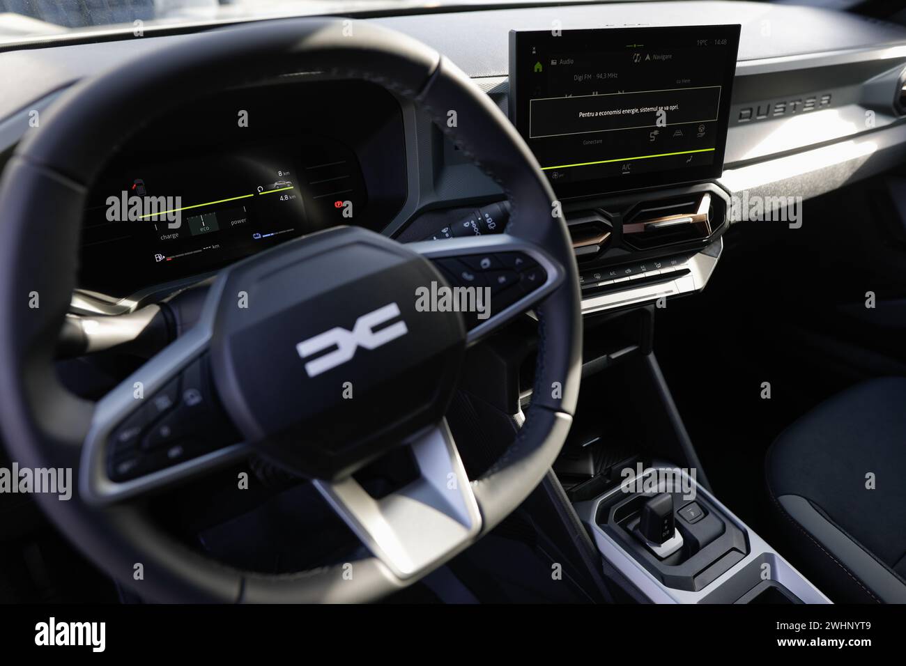 Mioveni, Romania - February 7, 2024: Interior of the new Dacia Duster ...