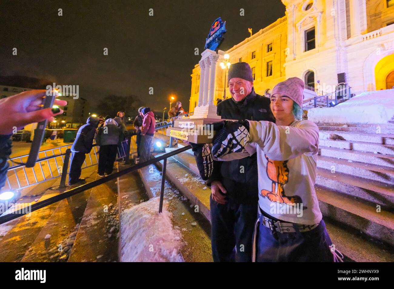 Minneapolis, Minnesota, USA. 10th Feb, 2024. EGAN WINT (USA) holds the ...
