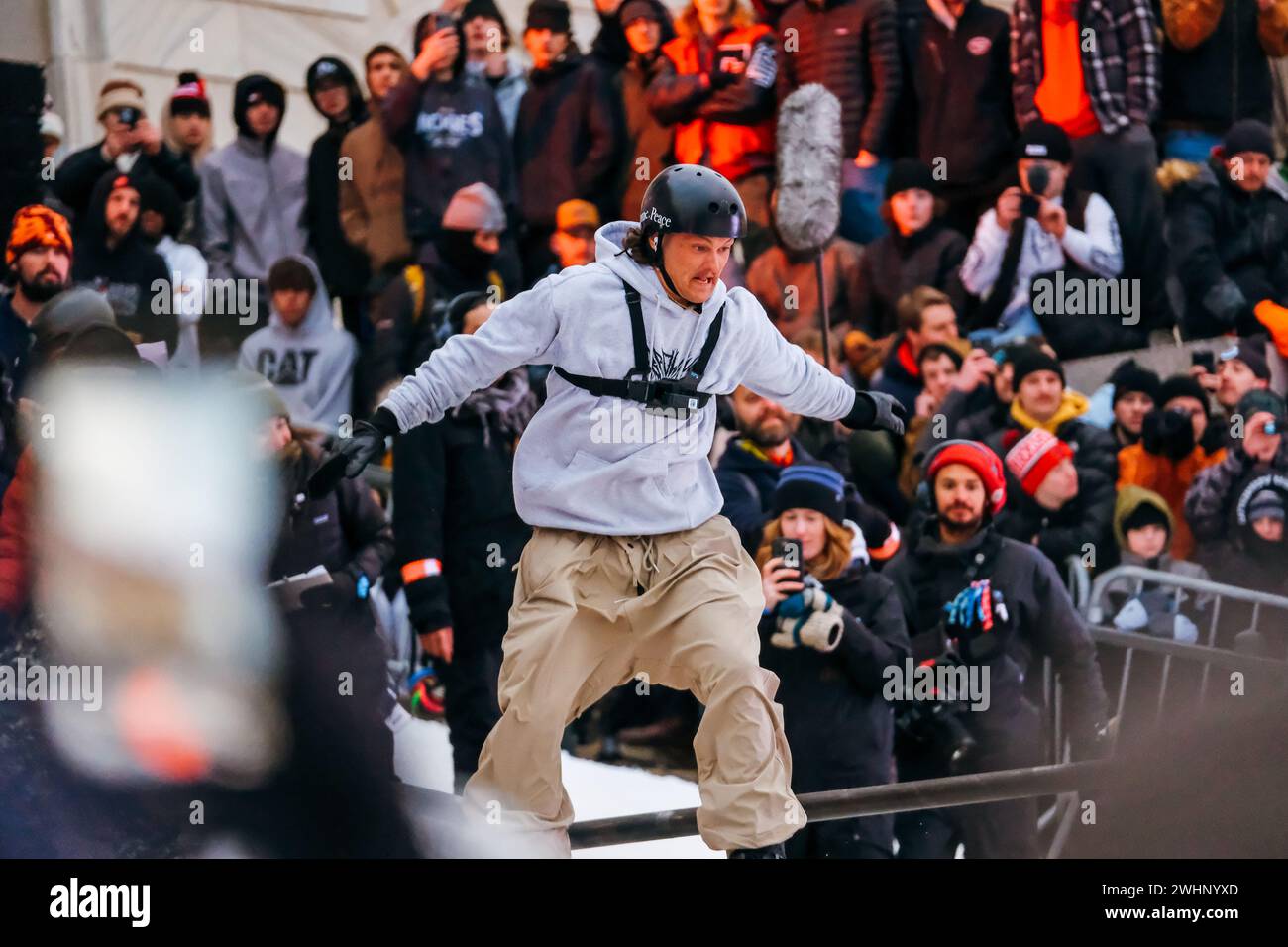 Minneapolis, Minnesota, USA. 10th Feb, 2024. GARRETT MCKENZIE (USA) rides down the course at Red ...