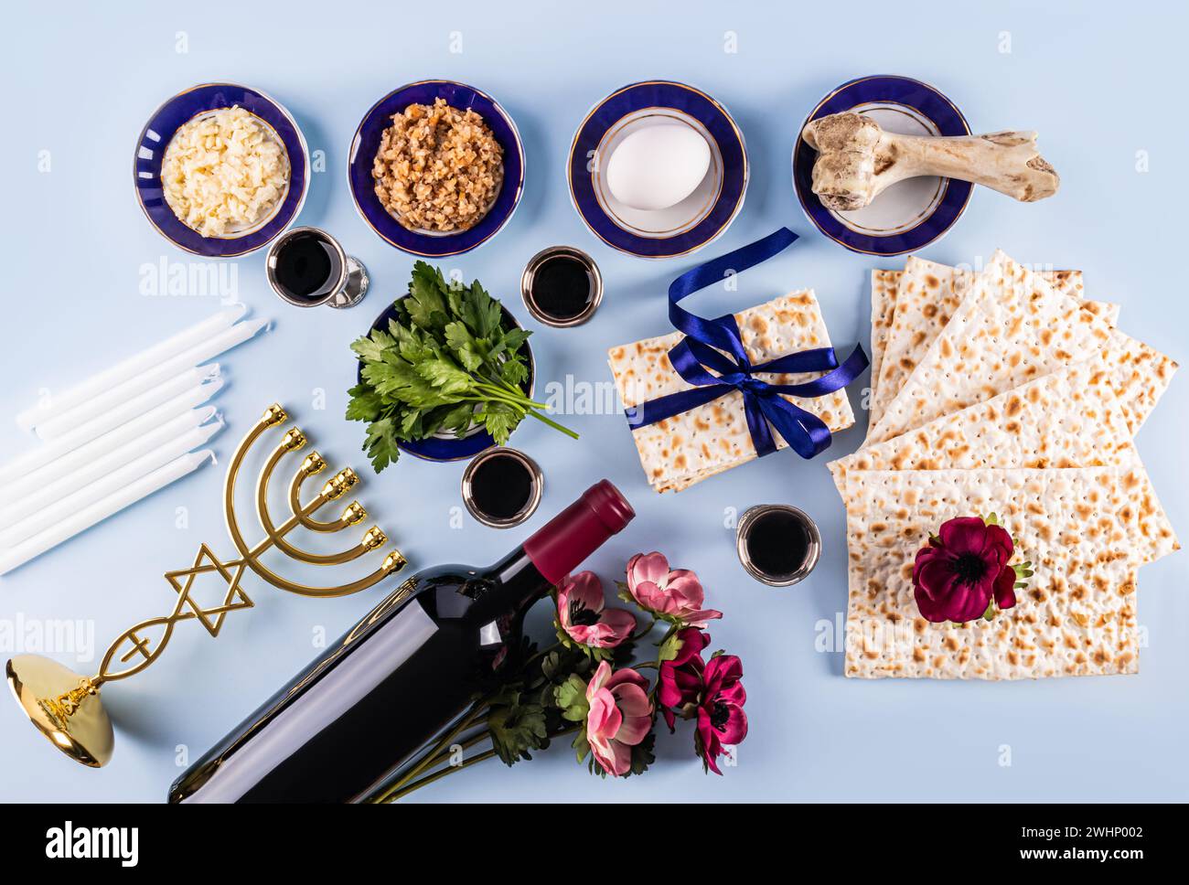 Beautiful festive background for the holiday of Jewish Passover ...
