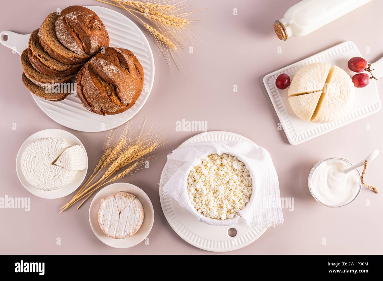 Homemade cottage cheese, cheese, milk, sour cream, traditional treats ...