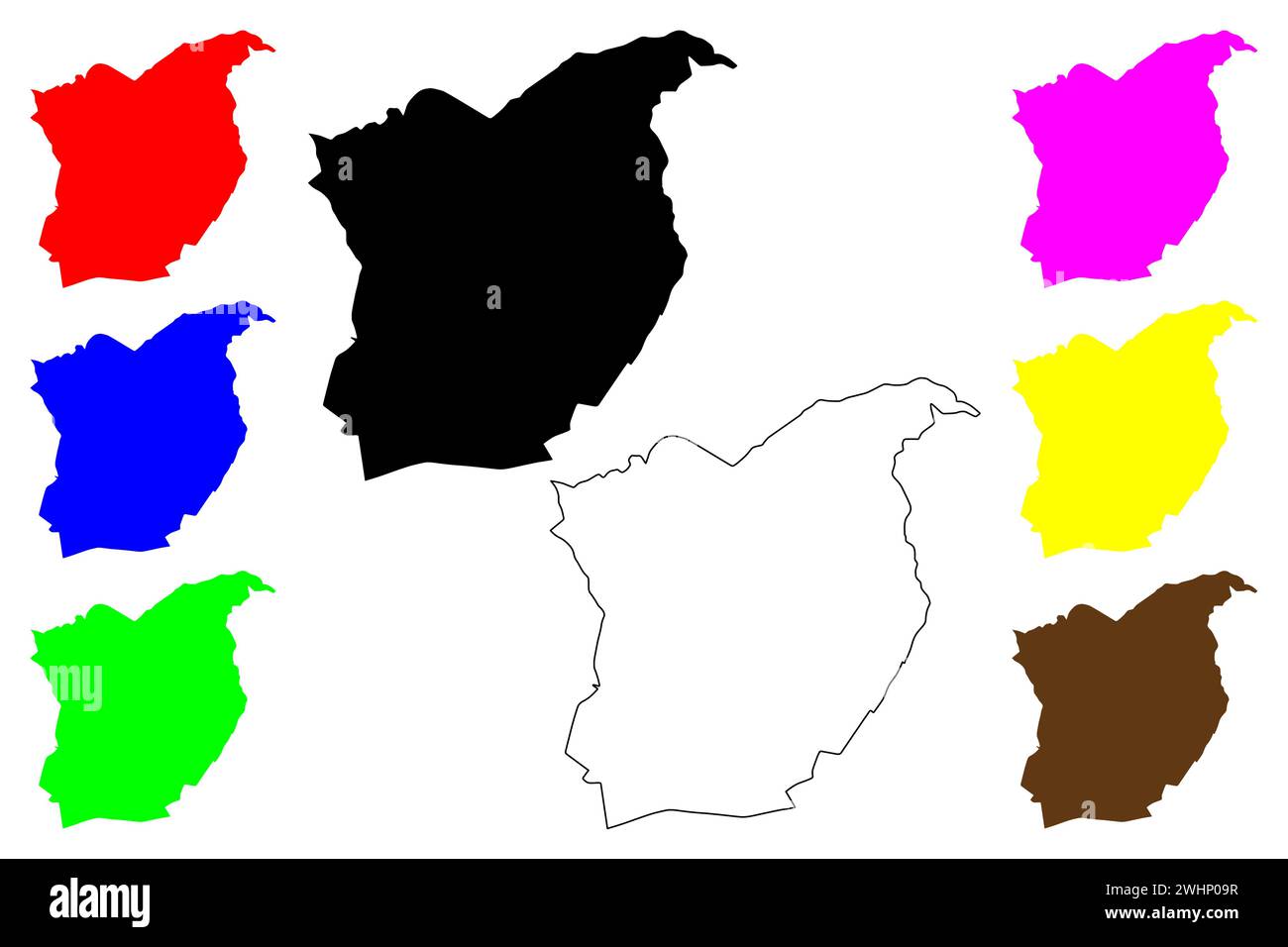 Mascara city (People's Democratic Republic of Algeria) map vector ...