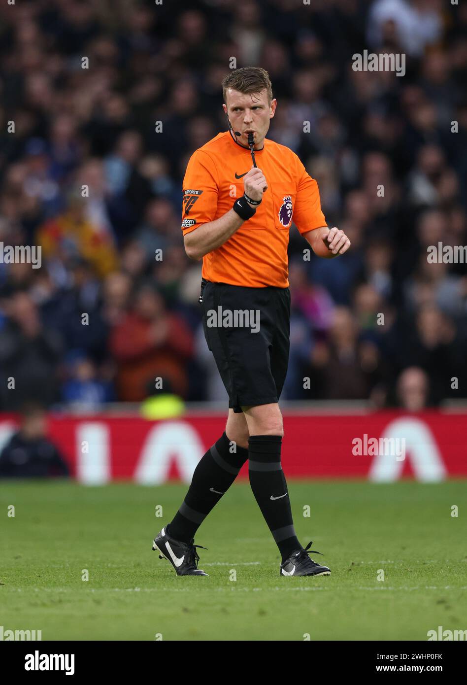 London, UK. 10th Feb, 2024. Referee Sam Barrott at the Tottenham ...
