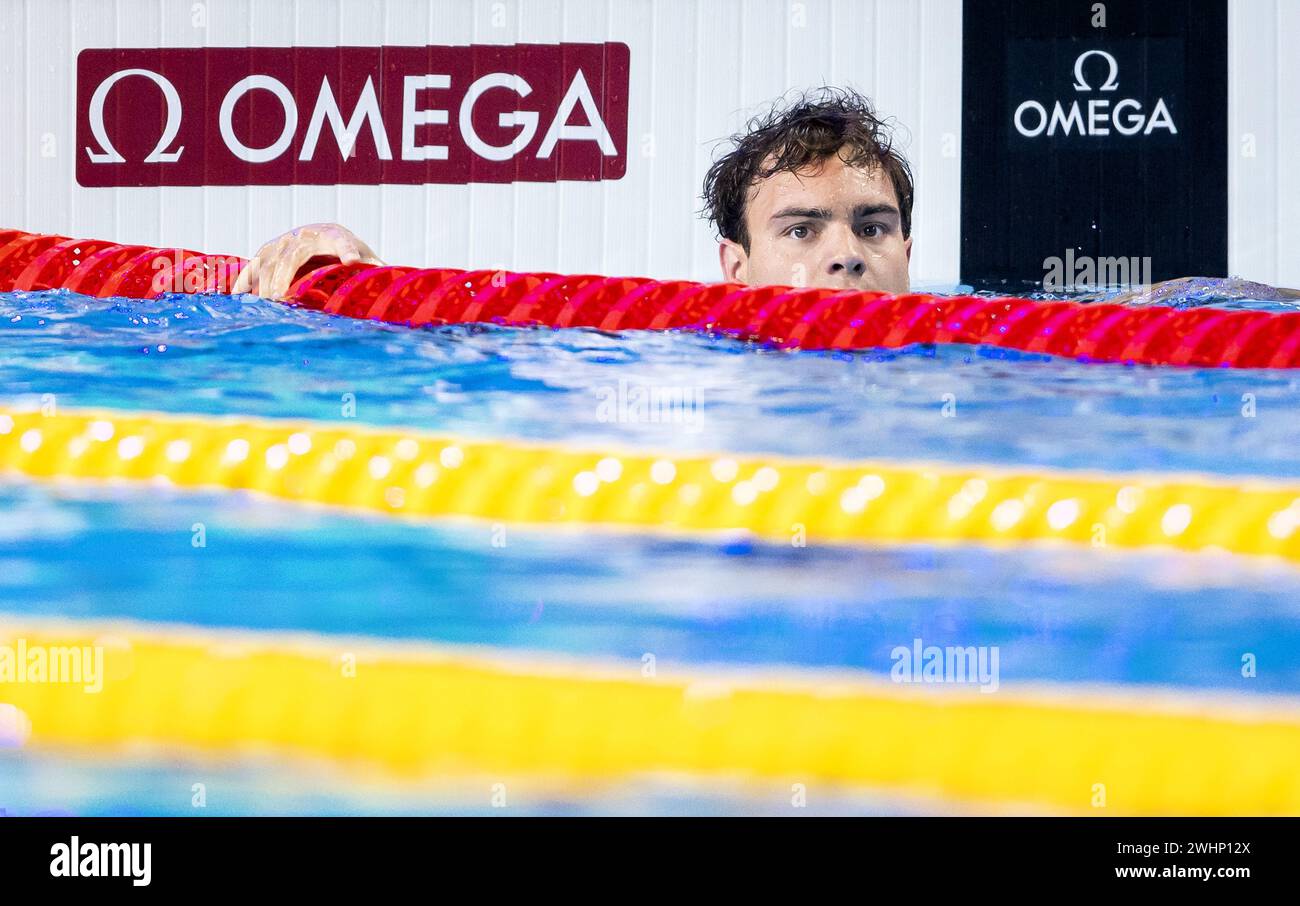 DOHA - Nyls Korstanje after the men's 50 butterfly during the World ...