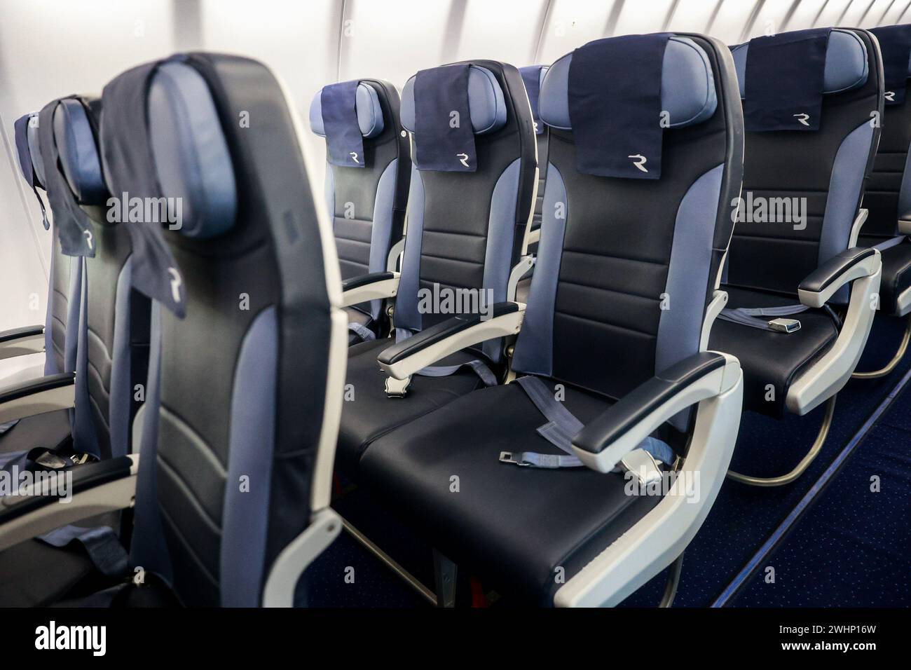 Saint Petersburg, Russia. 09th Feb, 2024. Interior view of ssj-100 ...