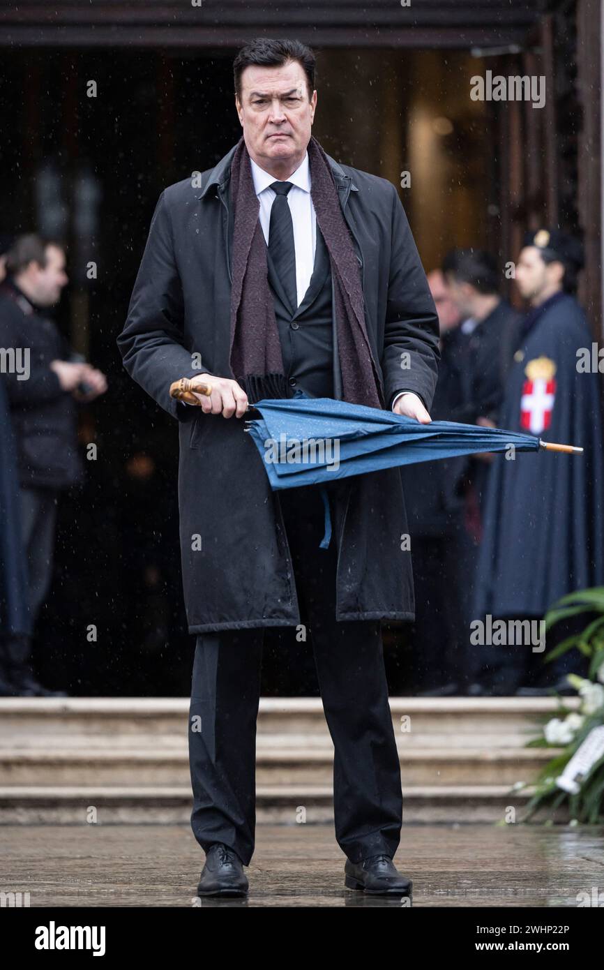 Turin, Italy. 10th Feb, 2024. Daniel McVicar attending the funeral of ...