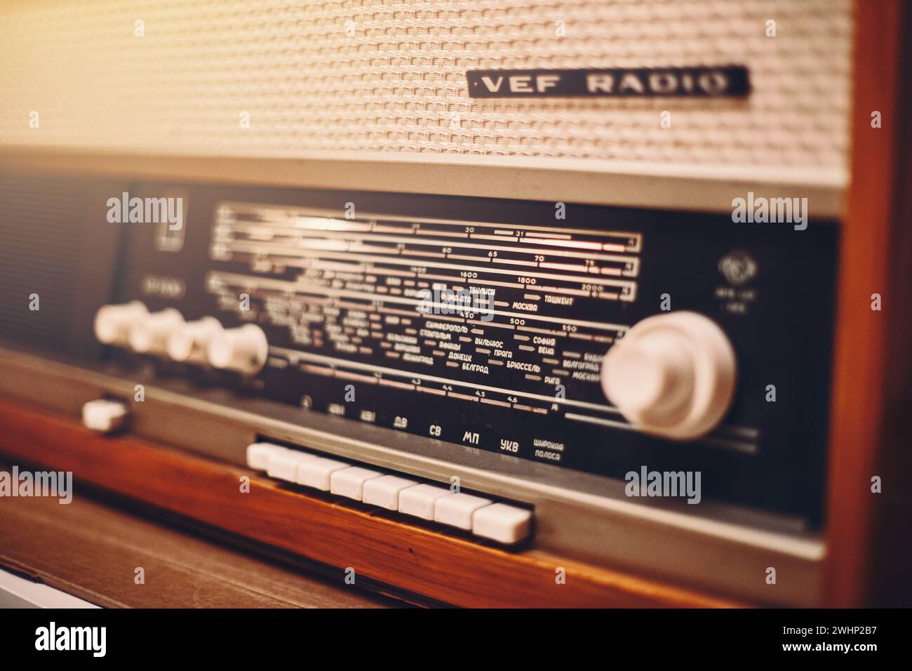 Istra, Russia - September 06, 2021: Vintage record player with radio 60 ...