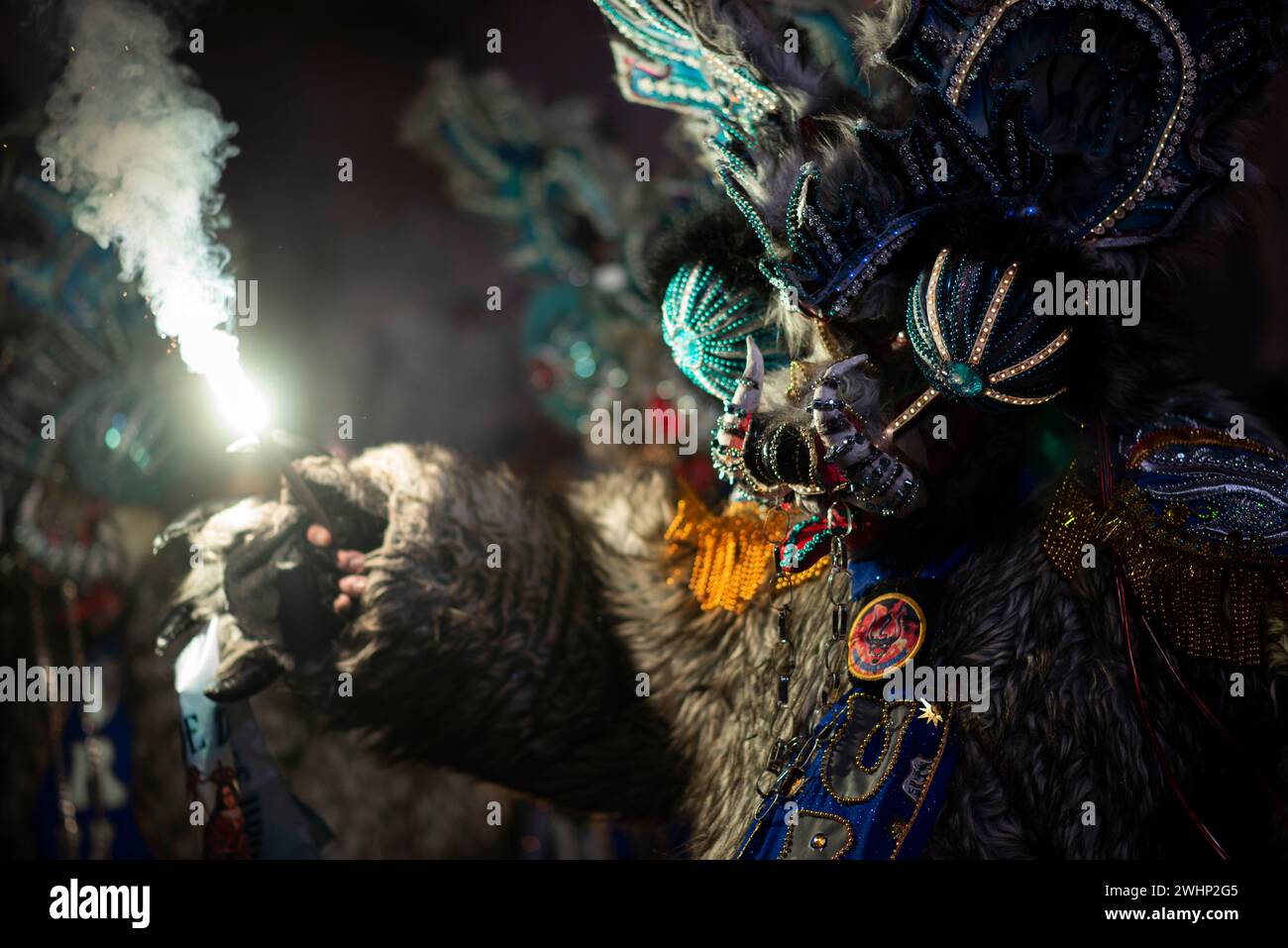 Oruro, Bolivia. 11th Feb, 2024. Dancers from the group "Diablada Urus ...