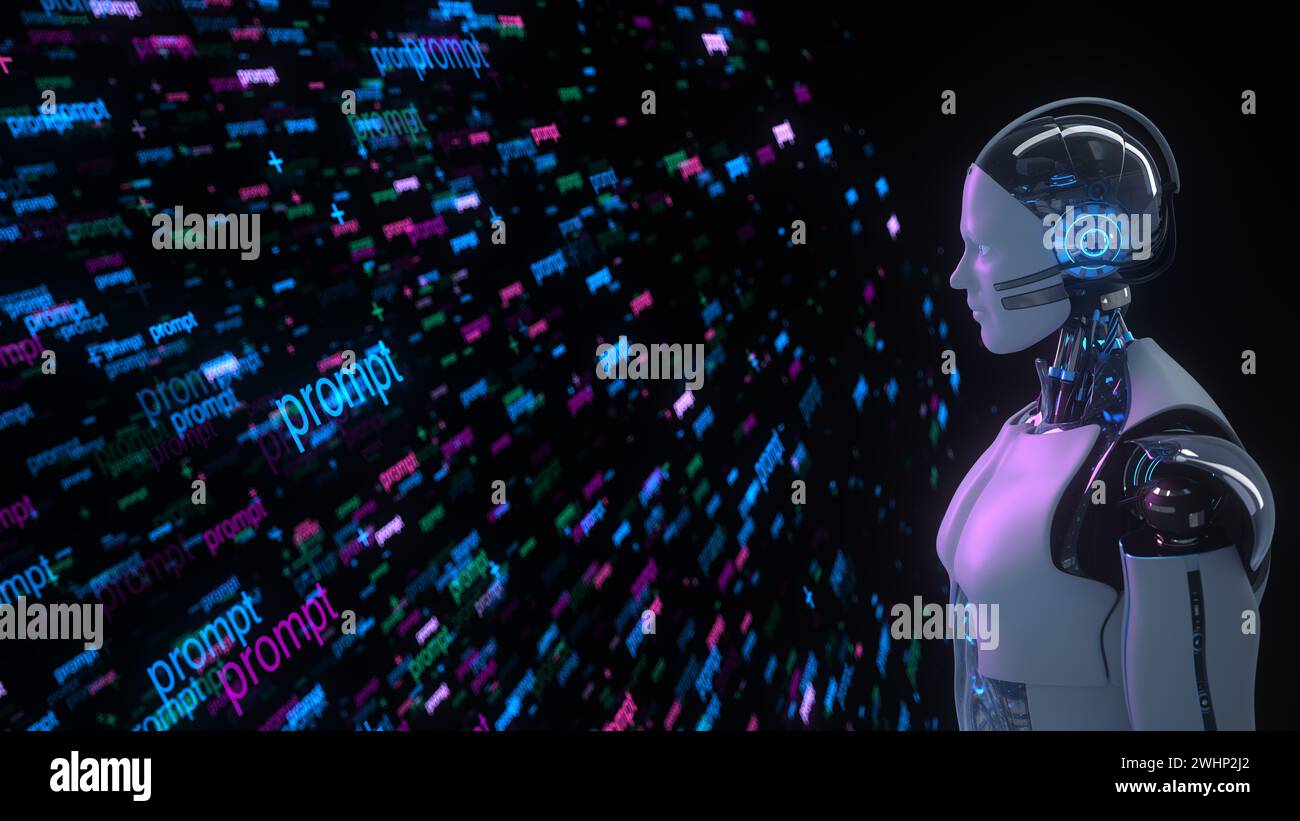Humanoid Robot Prompts Stock Photo - Alamy