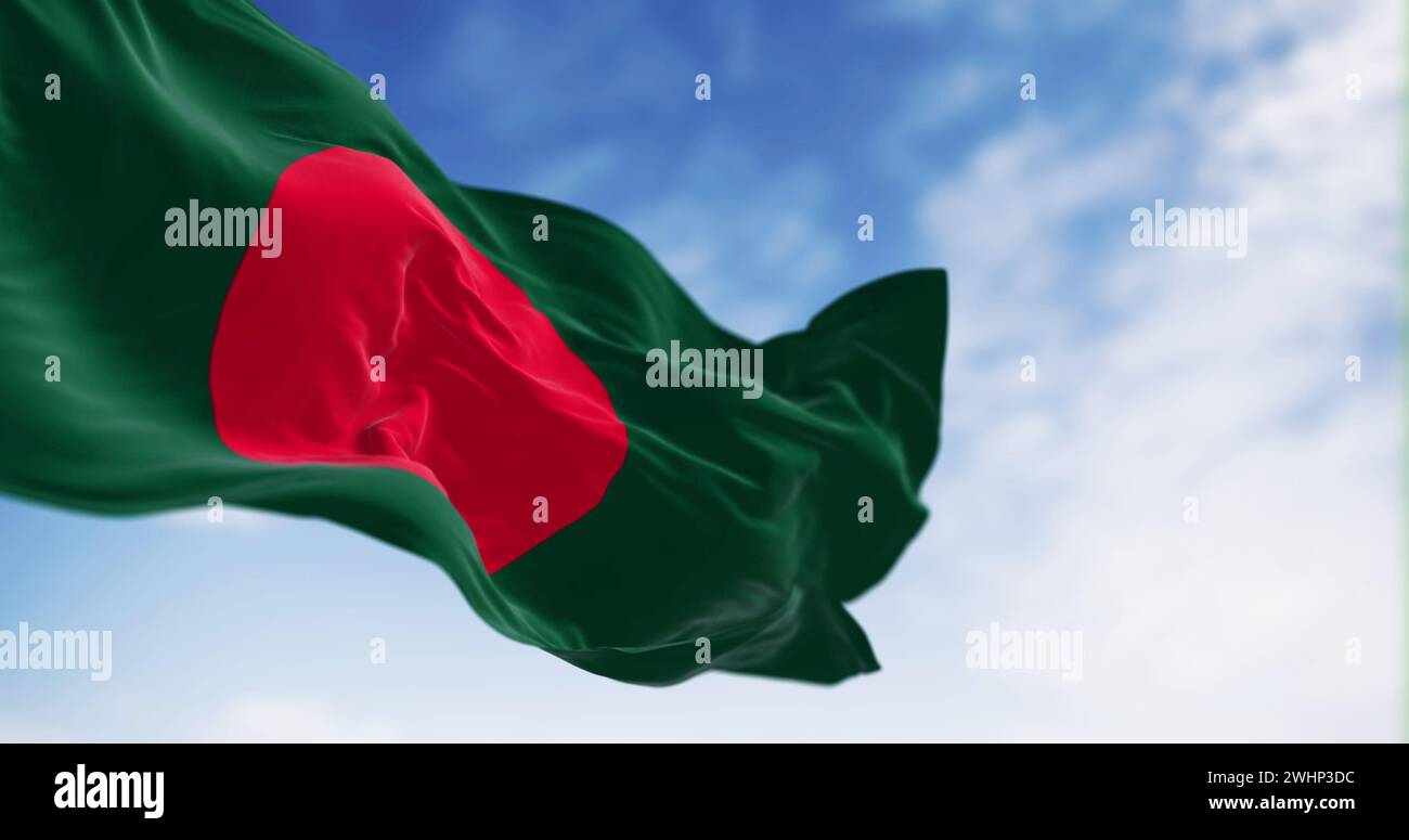 National flag of Bangladesh waving in the wind on a clear day Stock ...