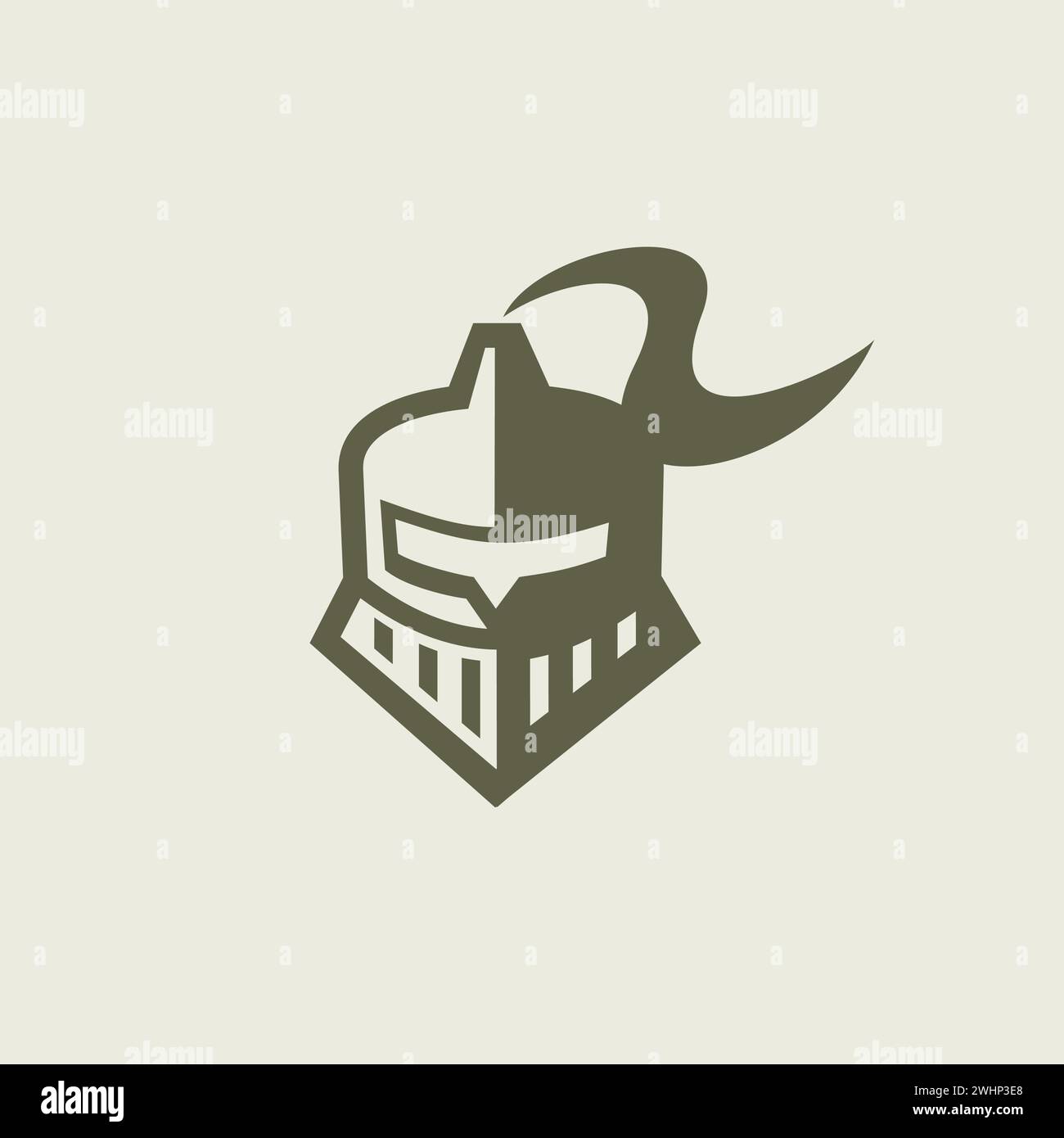 A logo featuring a medieval knight's helmet with plume Stock Vector ...