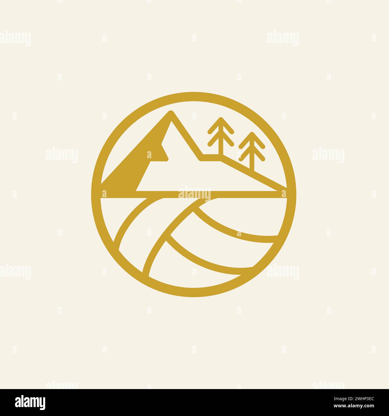 Mountain Logo Circle Half