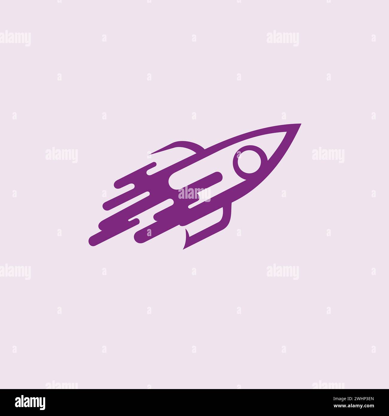 A logo featuring a flying rocket blasting off with a trail designed in ...