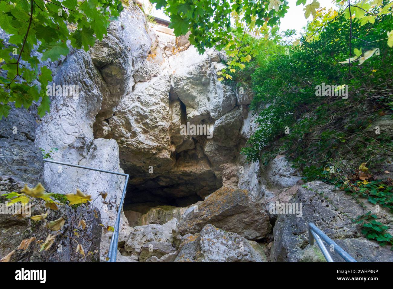 cave Sibyllenloch below Burg Teck Castle Stock Photo - Alamy