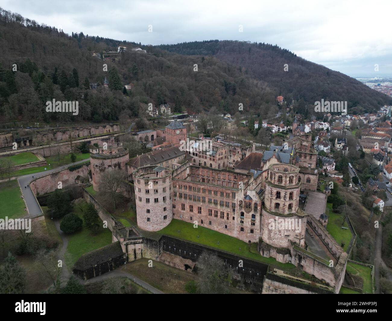 Schloss heidelberg bibliotheksbau grabenseite hi-res stock photography ...