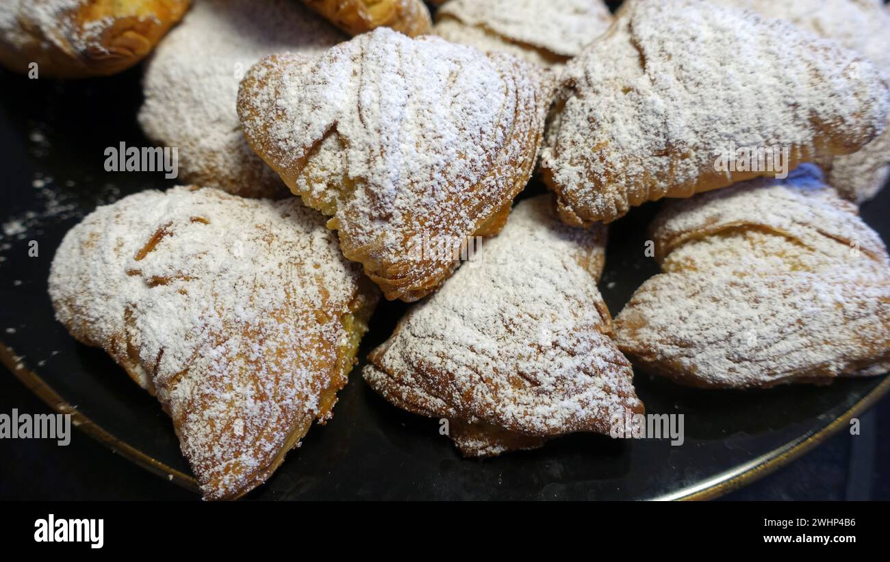 Homemade sfogliatelle. Traditional dessert from Naples in Italy Stock ...