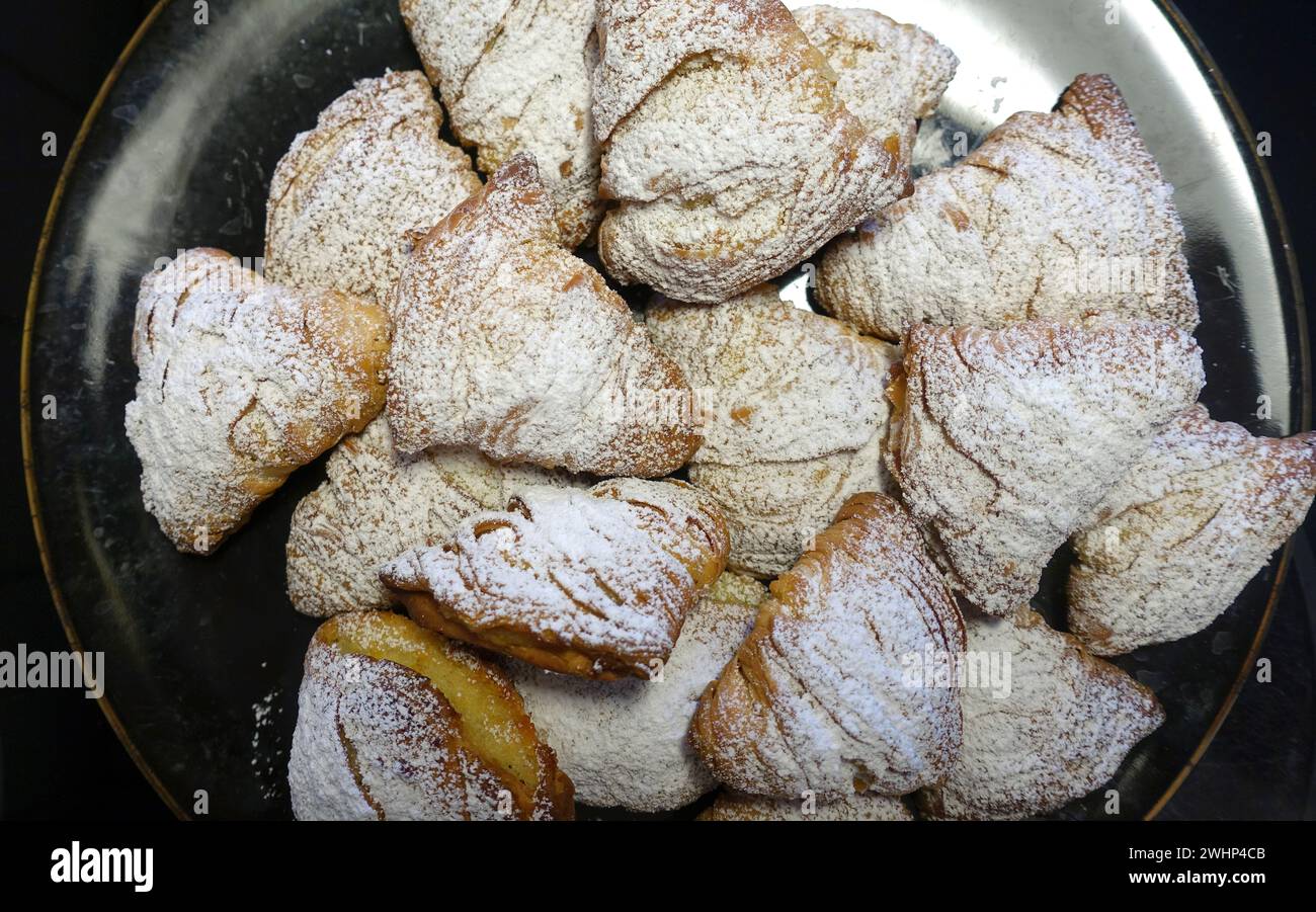 Homemade sfogliatelle. Traditional dessert from Naples in Italy Stock ...