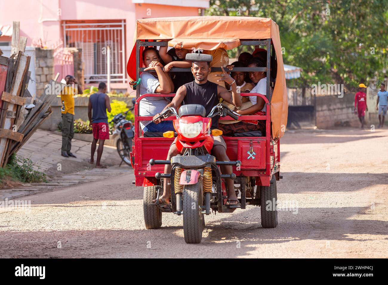 Rarely seen motor rickshaw on the city streets. Rickshaws are a common ...