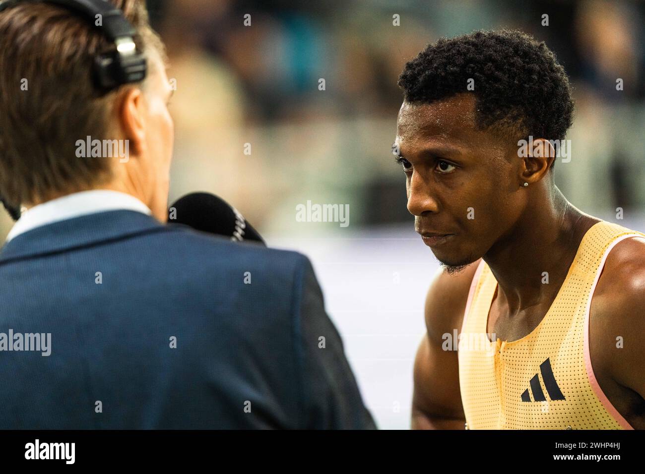 Erriyon KNIGHTON (USA), 200m Men, during the Meeting de Lievin 2024 ...