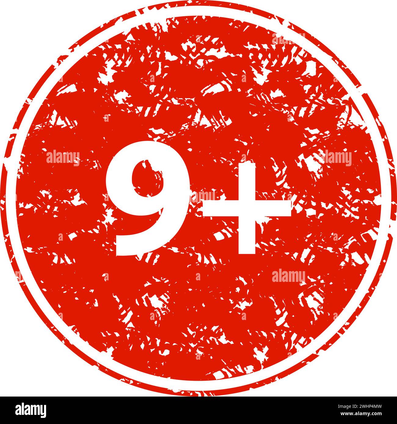 Age limit 9 for kids content rubber stamp. Vector of prohibition and ...