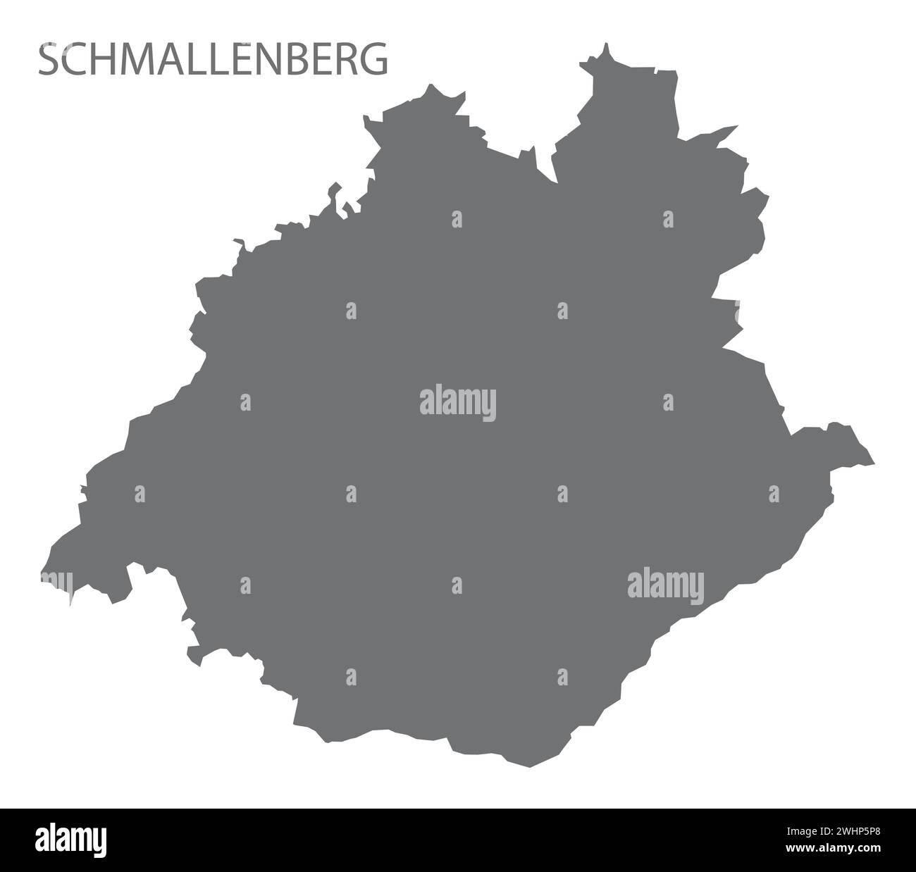Schmallenberg German city map grey illustration silhouette shape Stock ...