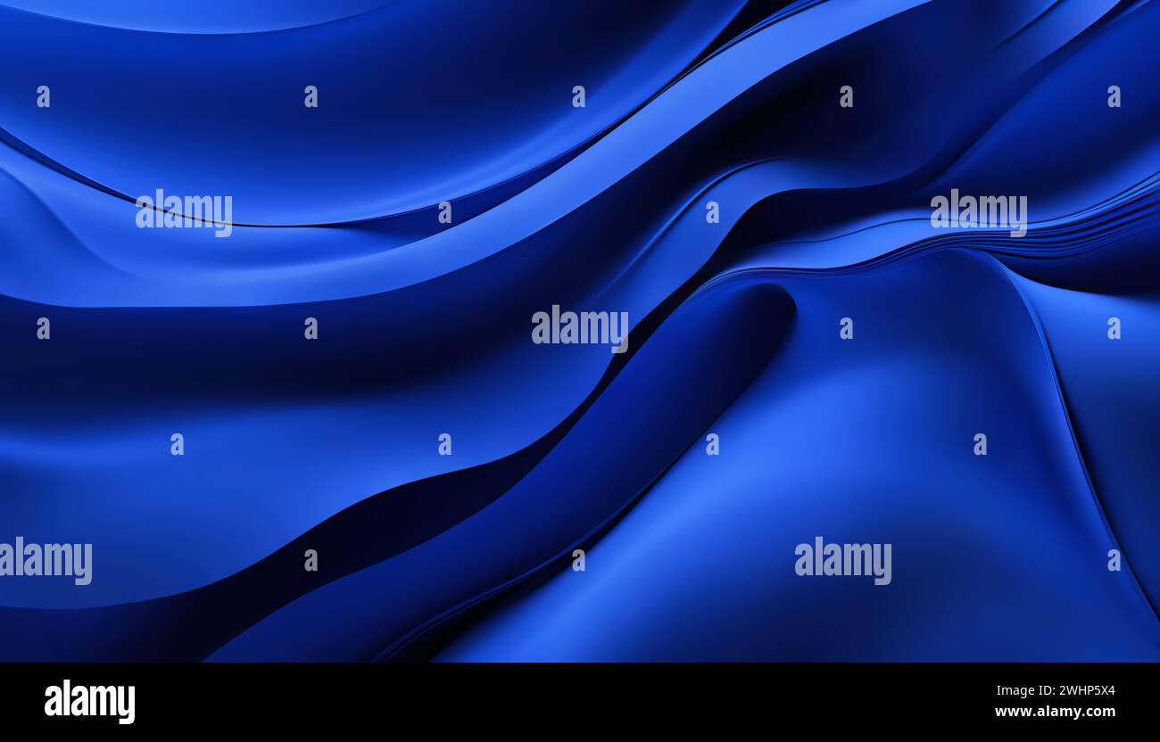 Abstract wavy shape on blue and white layer background hi-res stock ...