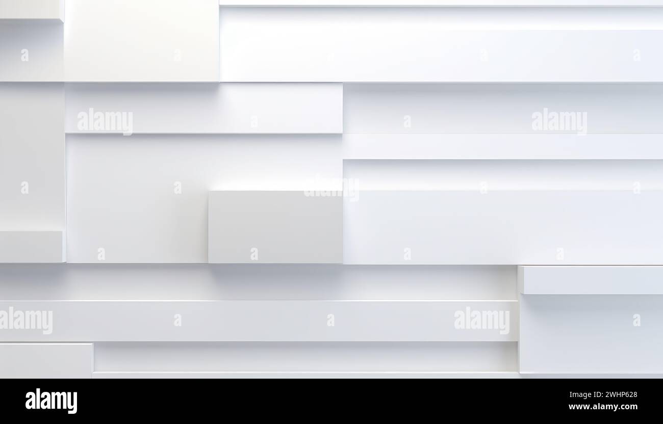 3D White Wall Stock Photo - Alamy