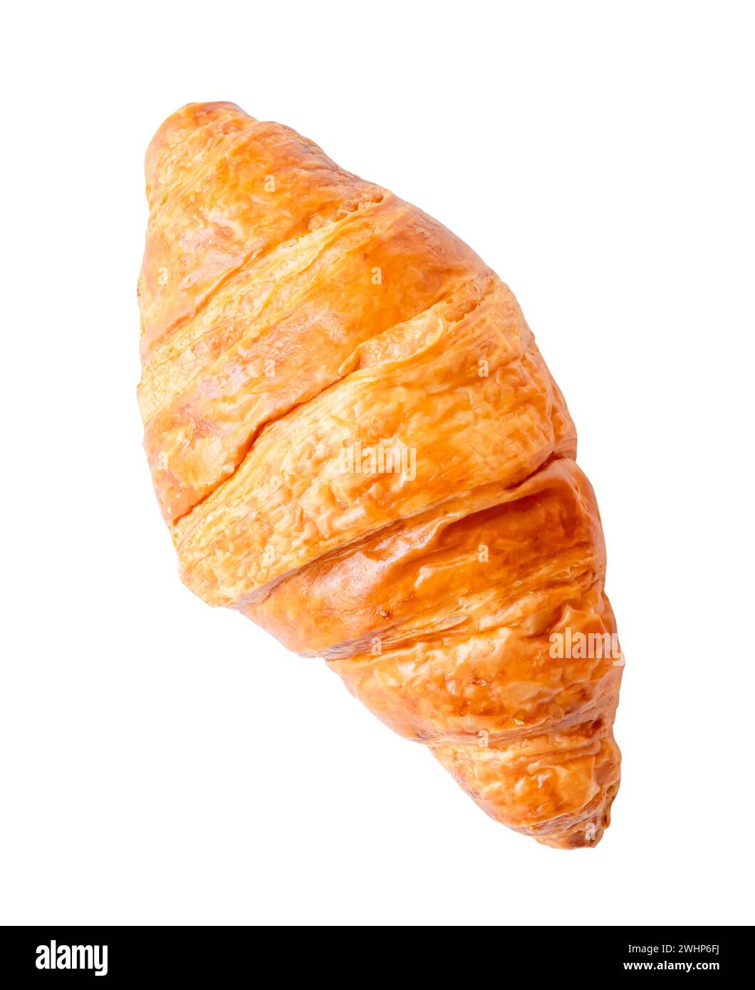 Top view of croissant is isolated on white background with clipping ...