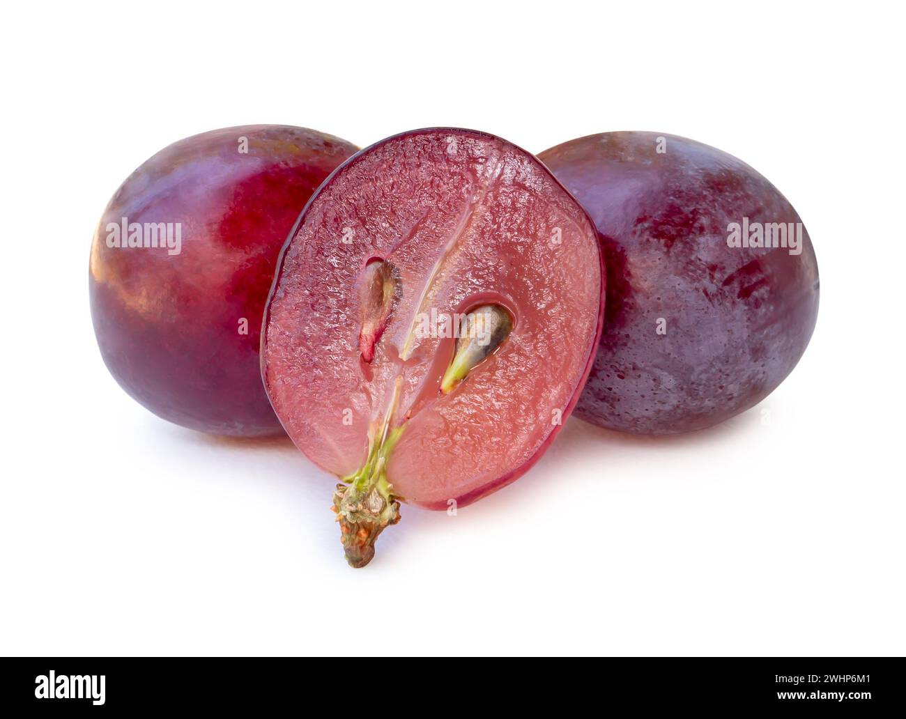 Red grapes on a vine Cut Out Stock Images & Pictures - Alamy
