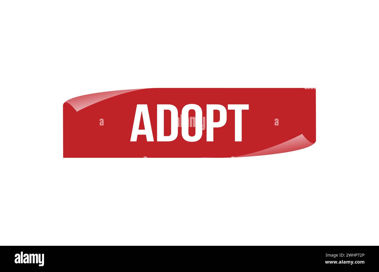 Adopt red ribbon label banner. Open available now sign or Adopt tag ...